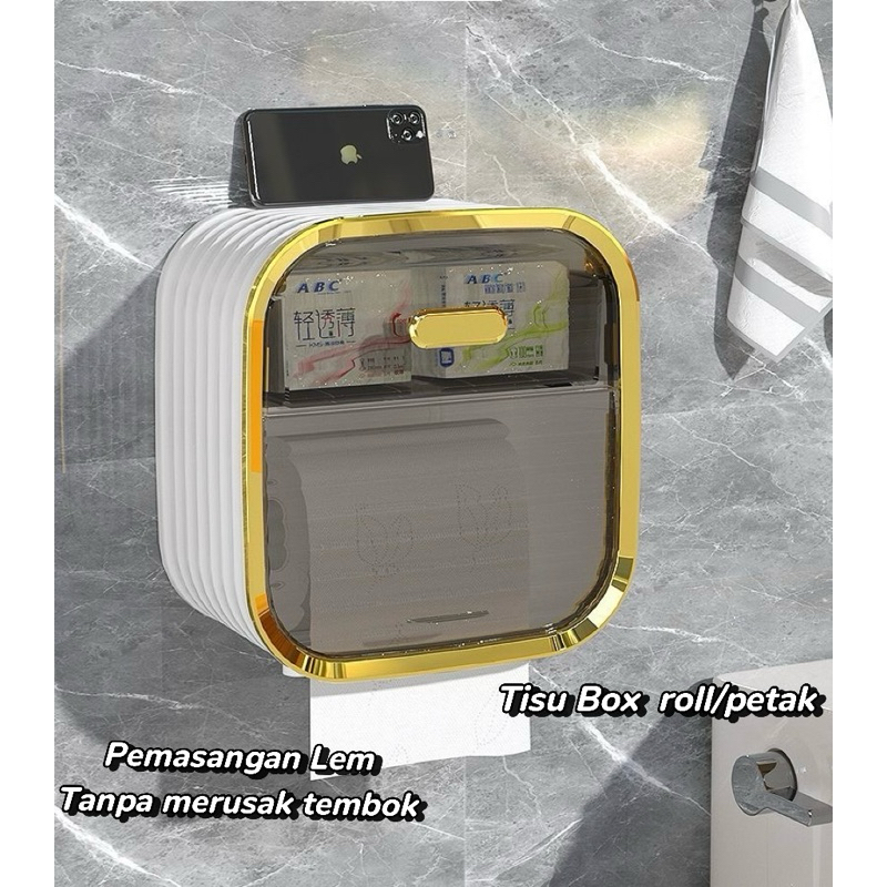 Jual Tempat Tisu Box Tempel Tembok Akrilik/Tempat Tisu Kamar Mandi Lis ...