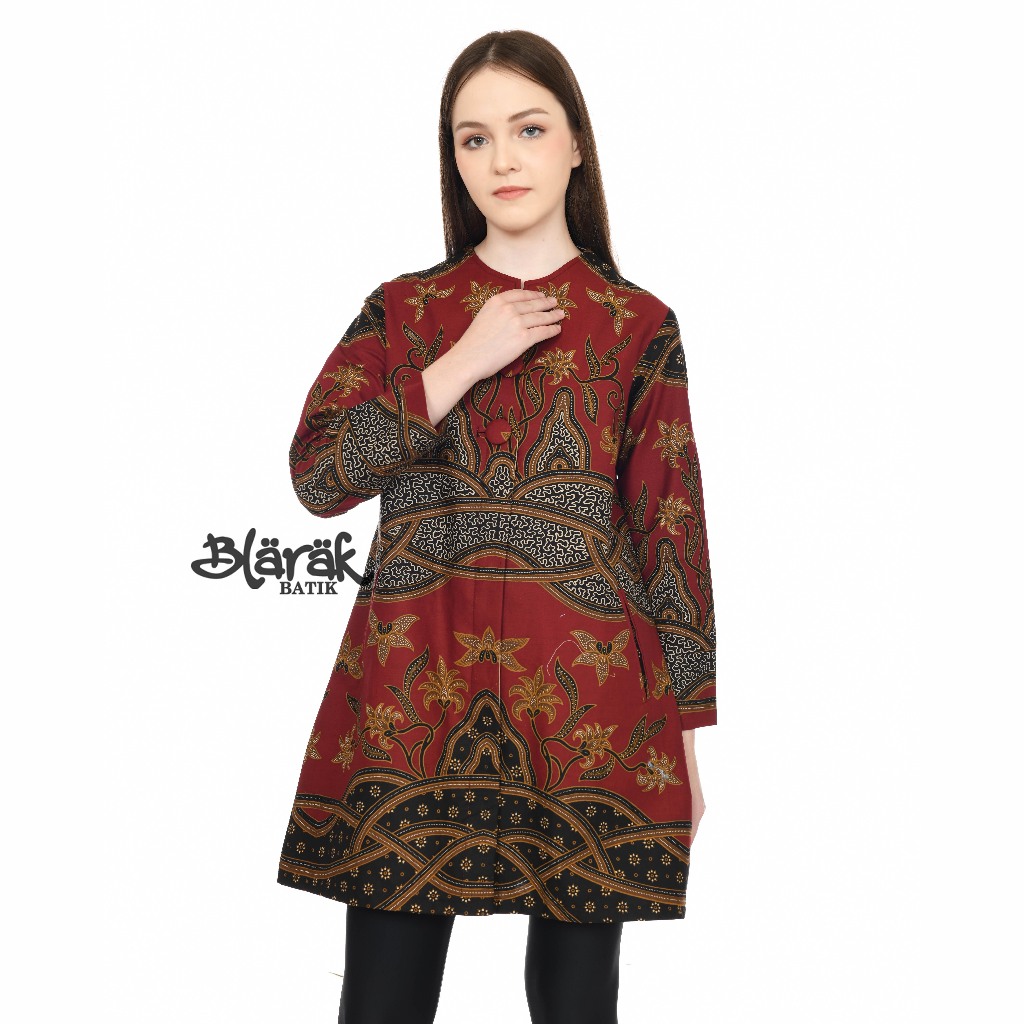 Jual BLARAK -Baju Tunik Batik Wanita Busui Modern Premium Motif Azalea ...