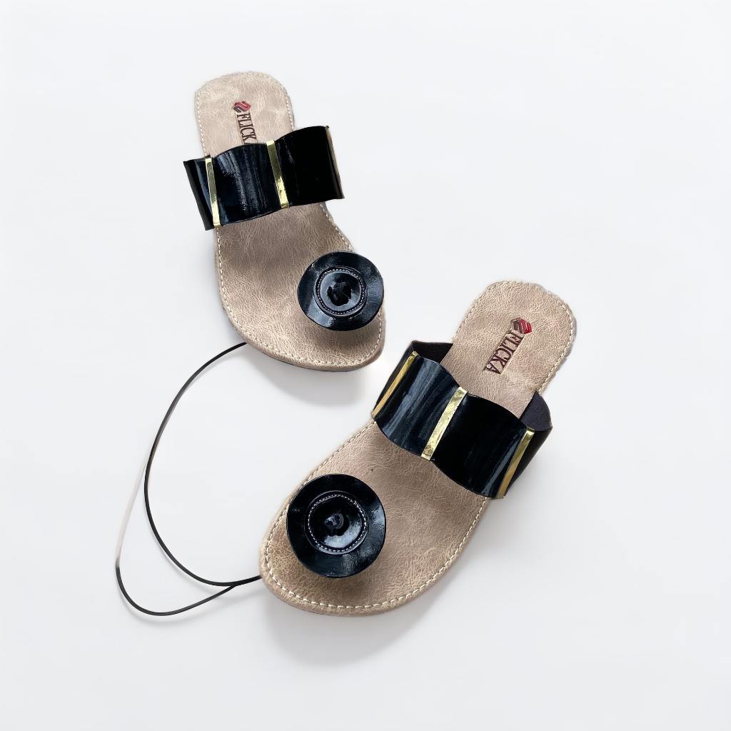 Jual Sandal Jepit Wanita Model Kancing Jamur Glossy Ala Korean Style ...