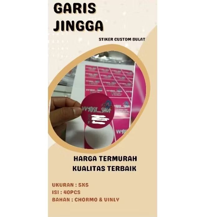 Jual (40pcs) Cetak Stiker Label Bulat - Kemasan Produk Makanan dan ...
