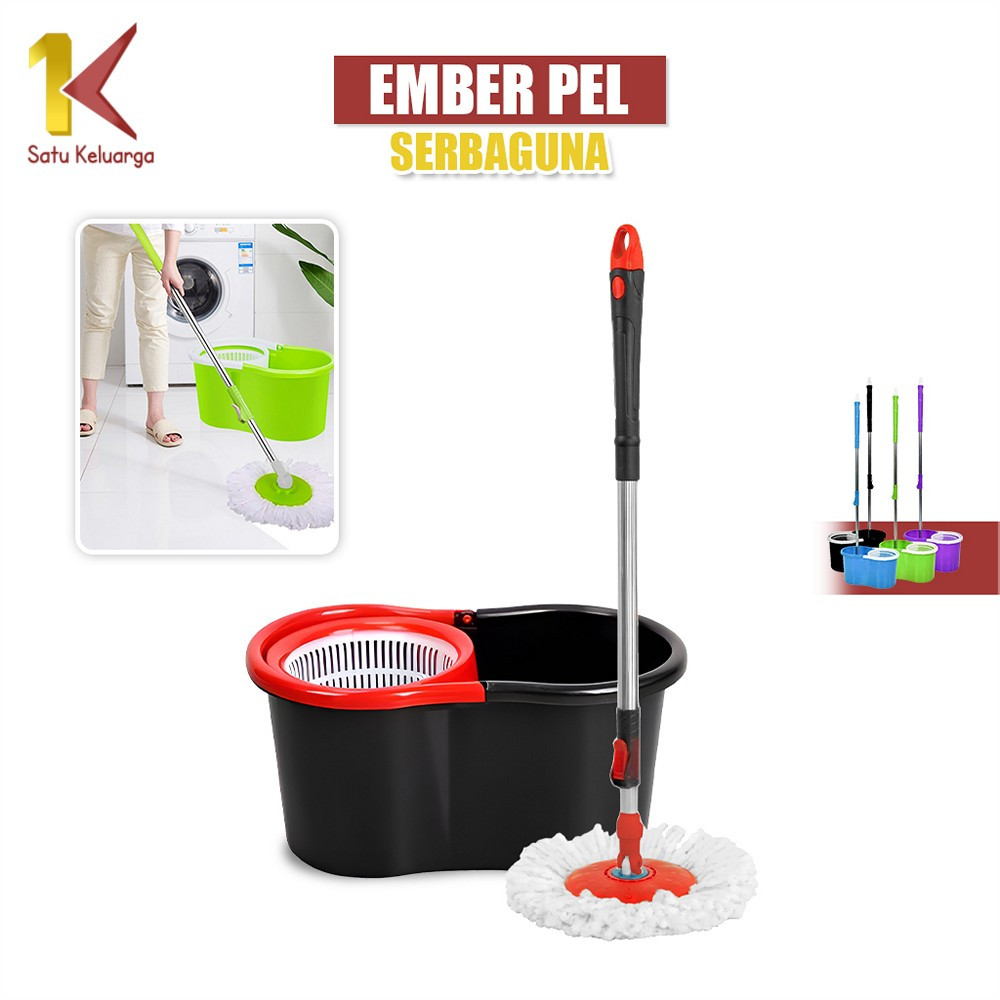 Jual Satu Keluarga Alat Pel Lantai Dengan Ember C526 Kain Pel Spin Mop Alat Pembersih Lantai ...