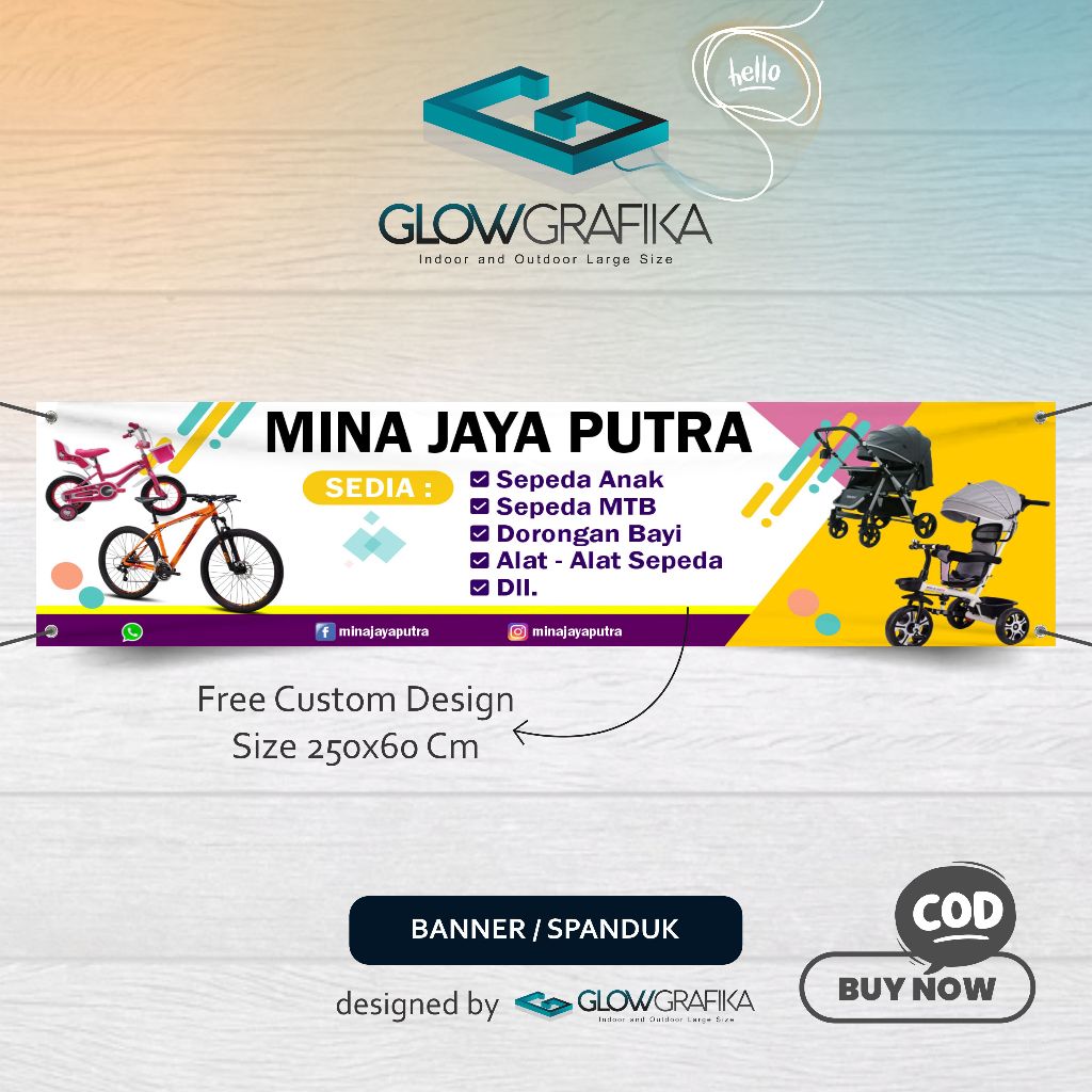 Jual Cetak Spanduk Banner Toko Sepeda Custom | Shopee Indonesia