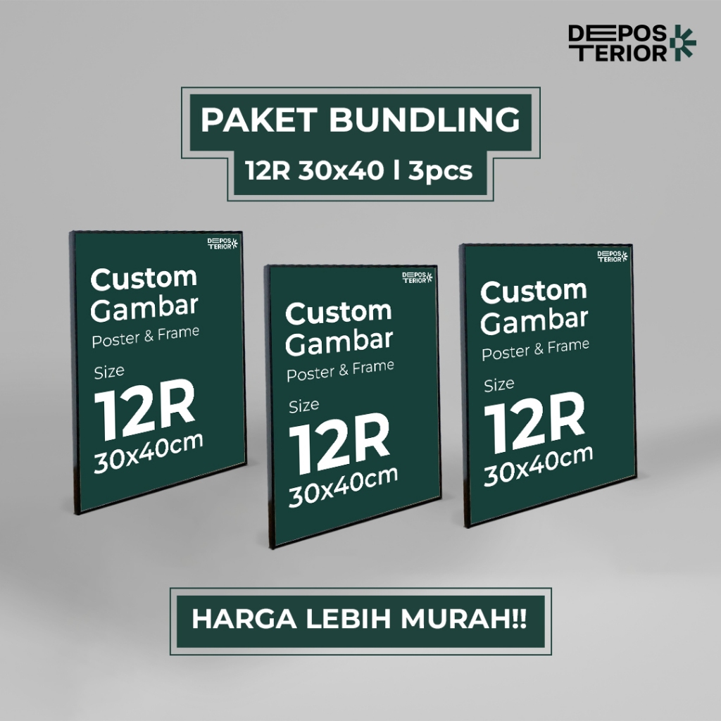Jual Paket 3pcs 12R 30x40 Custom Gambar Poster Frame | Shopee Indonesia