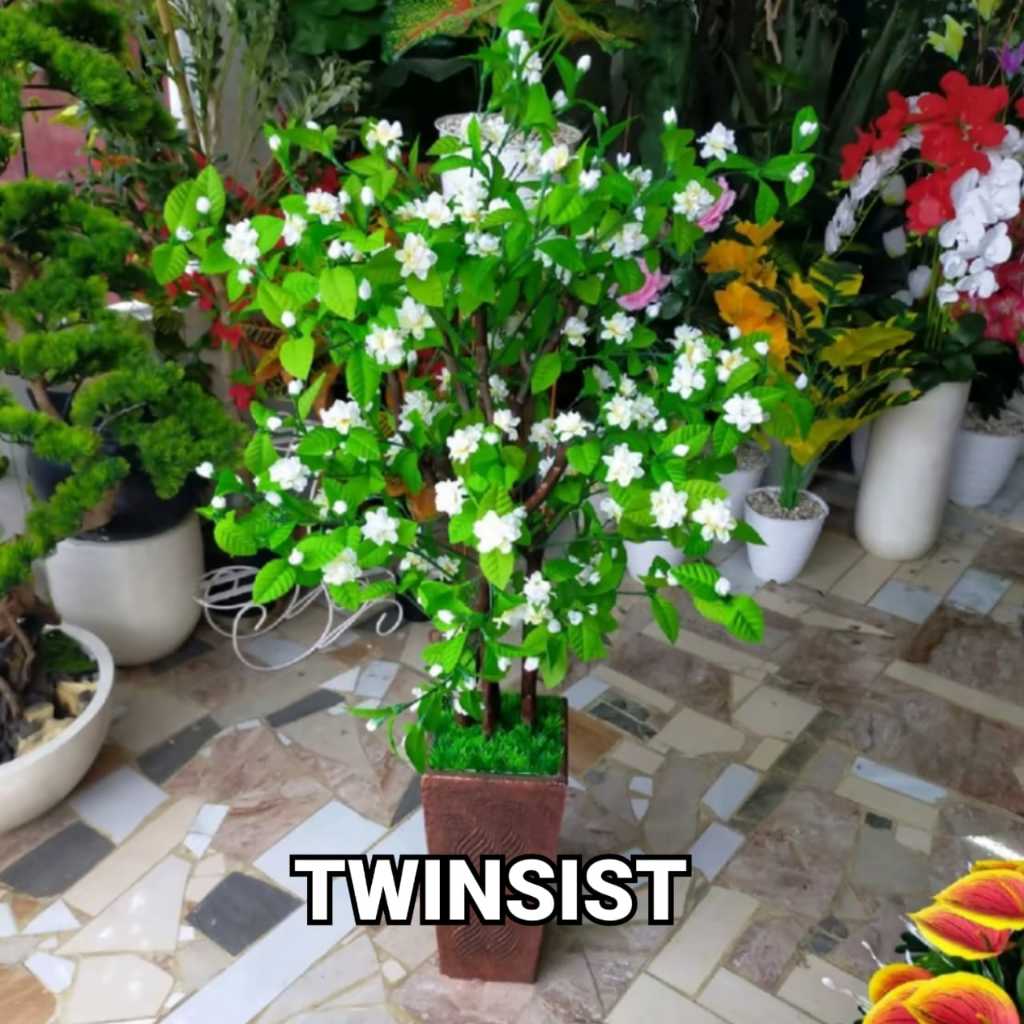 Jual Pohon Bunga Melati Plastik Artificial Palsu Tinggi 120 cm / Bunga ...