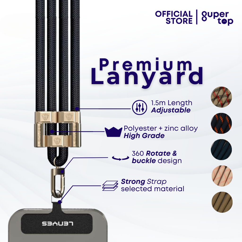 Jual Lenyes Premium Lanyard Casing Handphone Universal 1.5M Adjustable ...