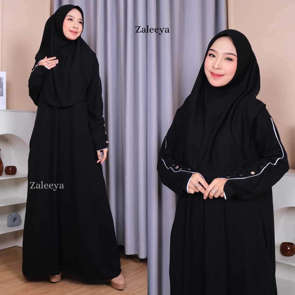 Jual Gamis Arumi Set Hijab Knit Import Premium Gold Button Abaya Umroh Kancing Dress Terbaru ...