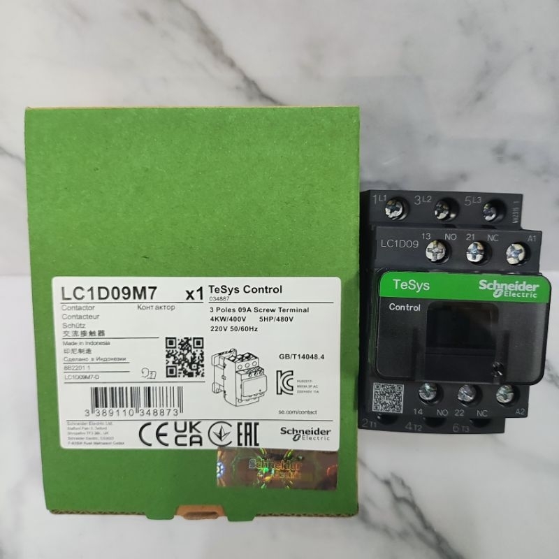 Jual LC1D09M7 KONTAKTOR CONTACTOR 3PHASE 9A 4KW 220VAC SCHNEIDER ...