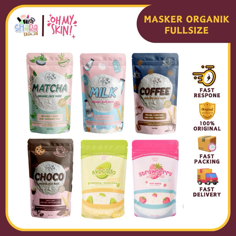 Jual Oh My Skin! Masker Organik Fullsize 65 gr | Masker Ohmyskin Best Seller | Shopee Indonesia