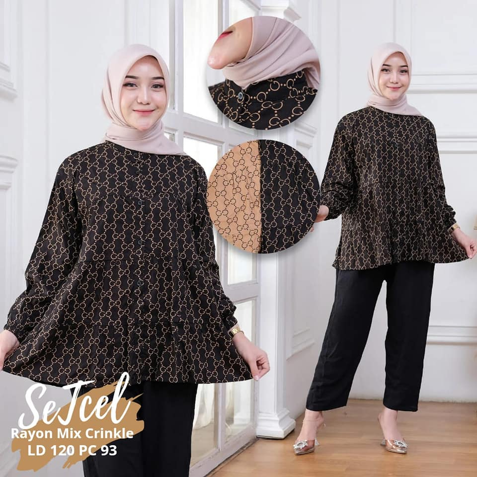 Jual ONE SET ALIYA / SETELAN WANITA BAHAN RAYON DIAMOND MIX CRINKLE / SETCEL WANITA DEWASA LD ...