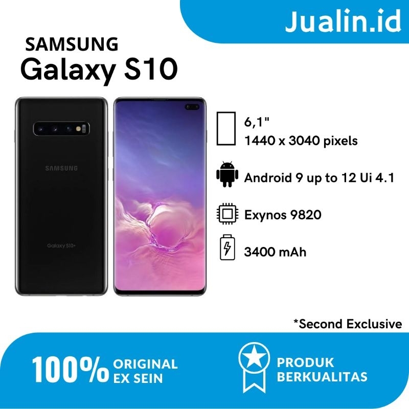 Jual Samsung Galaxy S10 RAM 8/128 GB Second Original Garansi Resmi SEIN ...