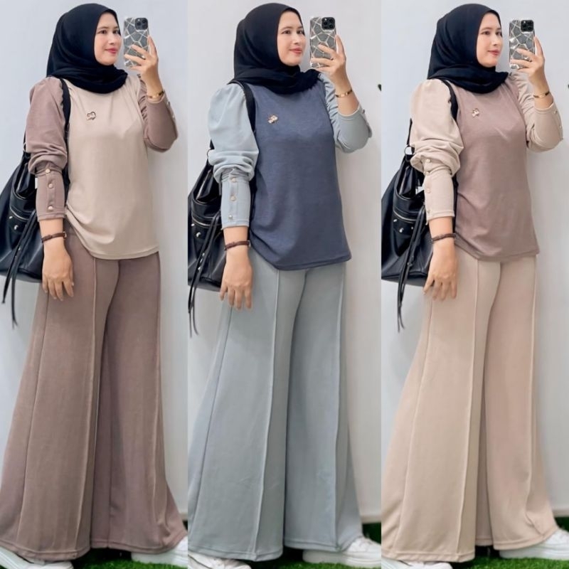 Jual Lavia vol 2 3 One Set Setelan Kulot Knit Series | Shopee Indonesia