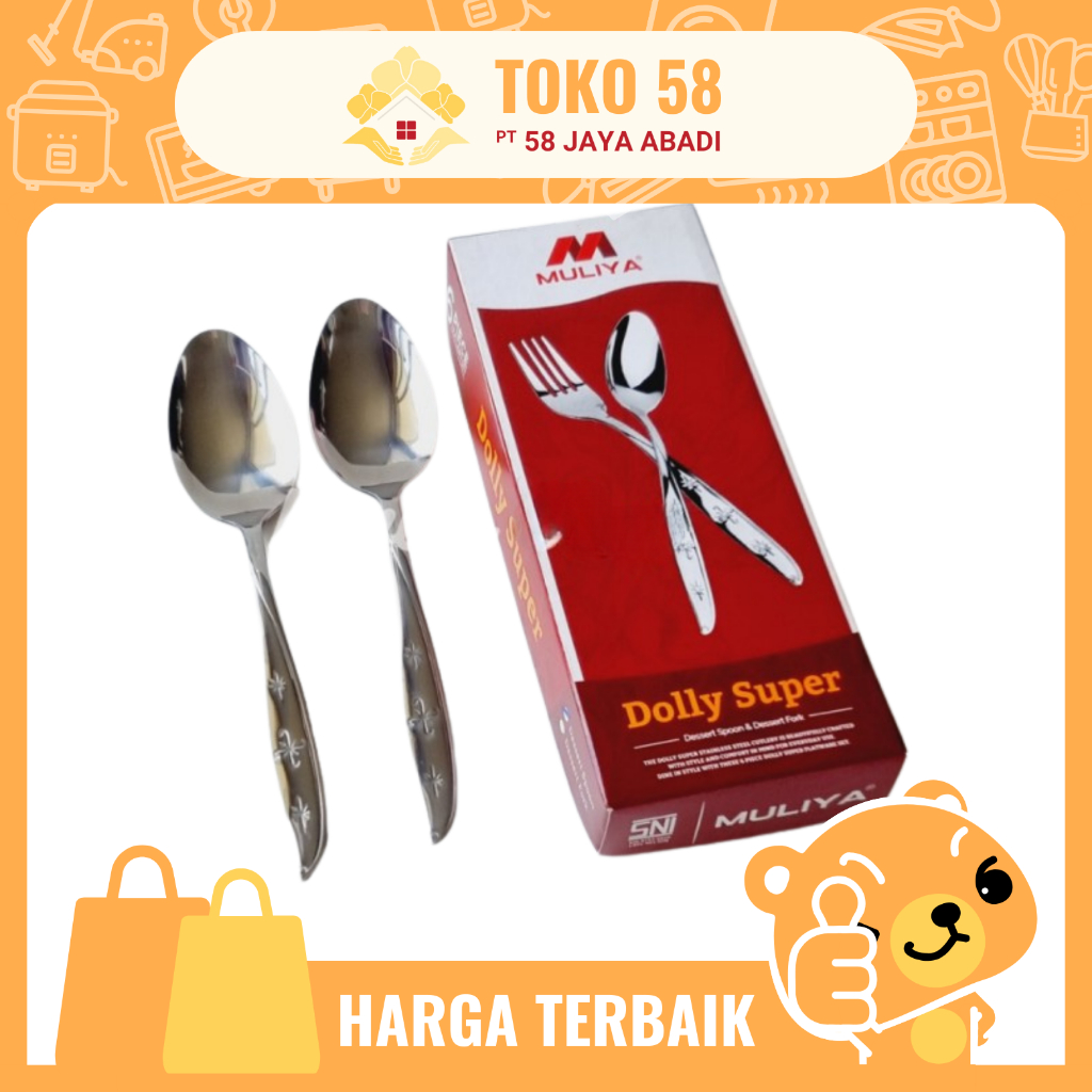 Jual [COD] Sendok Makan (6 PCS) Dolly Series Muliya Mirror Finish Tebal ...