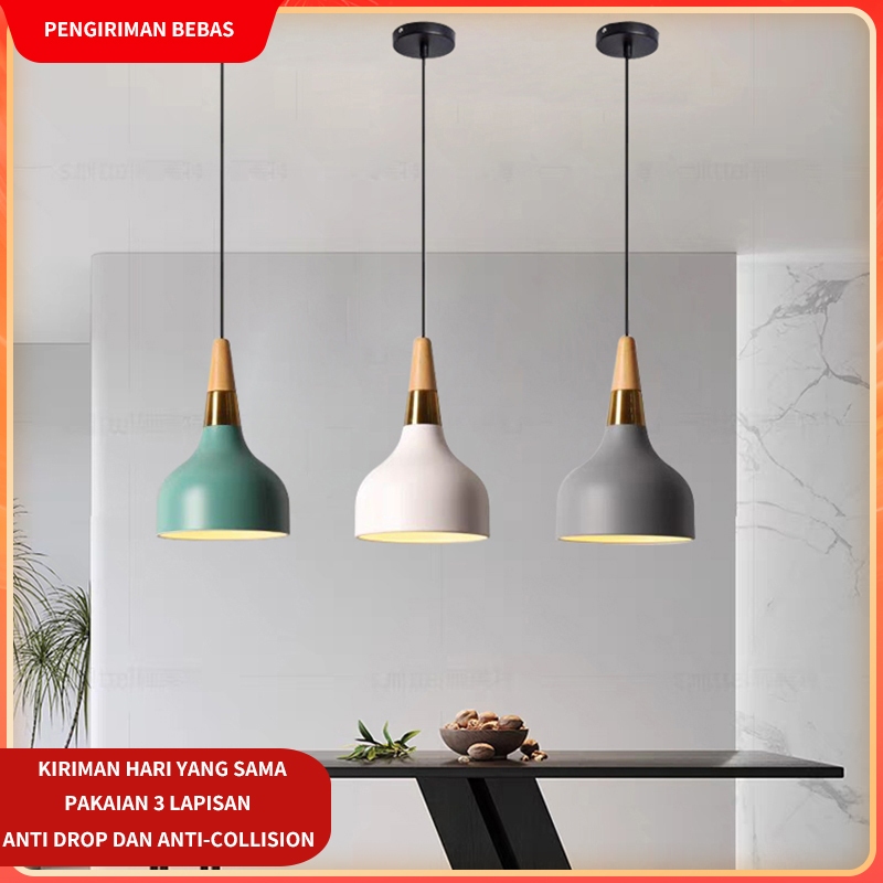 Jual (Bohlam E27) Lampu Gantung Ruang Makan Lampu Meja Nordik 6 Watt Lampu Hias Gantung Dapur ...