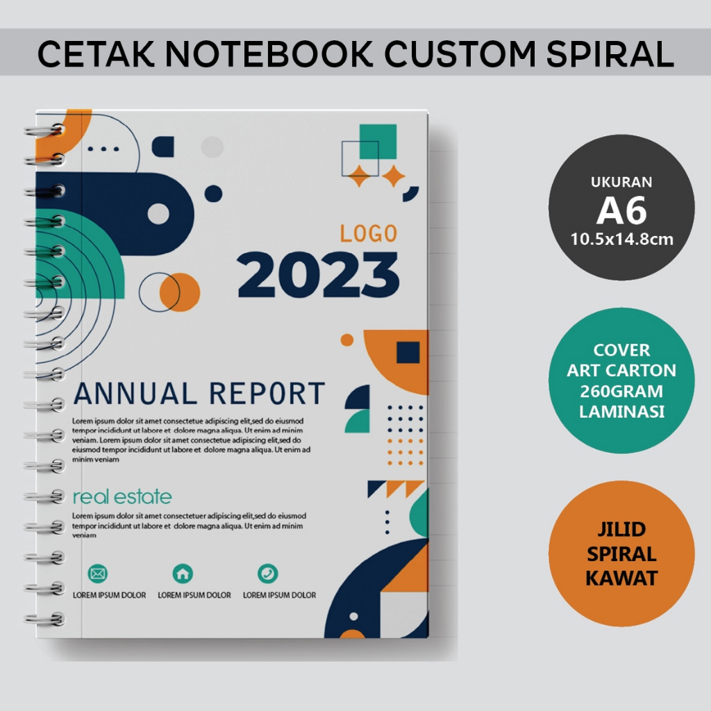 Jual Cetak Notebook Blocknote Custom Spiral A6 | Shopee Indonesia