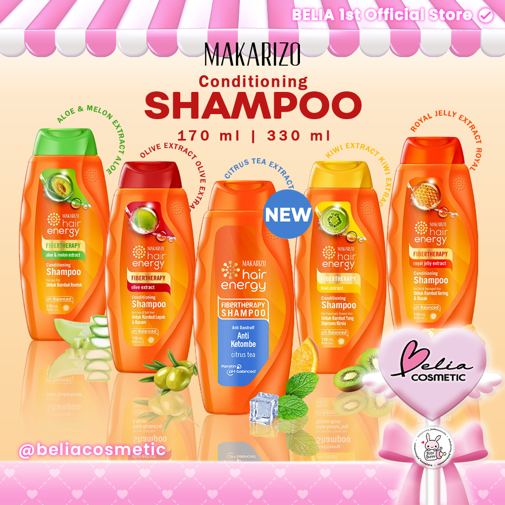 Jual BELIA MAKARIZO Hair Energy Shampoo Botol (170ml & 330ml) Pembersih ...