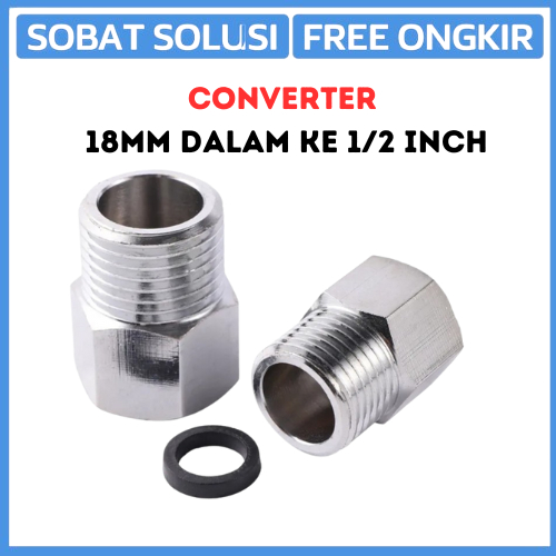 Jual NEPEL POMPA KE PIPA CONVERTER KONEKTOR 18MM DRAT DALAM KE 1/2 INCH ...