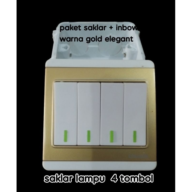 Jual saklar lampu tombol 4 ( tanpa inbow )+ baut lincoln warna gold ...