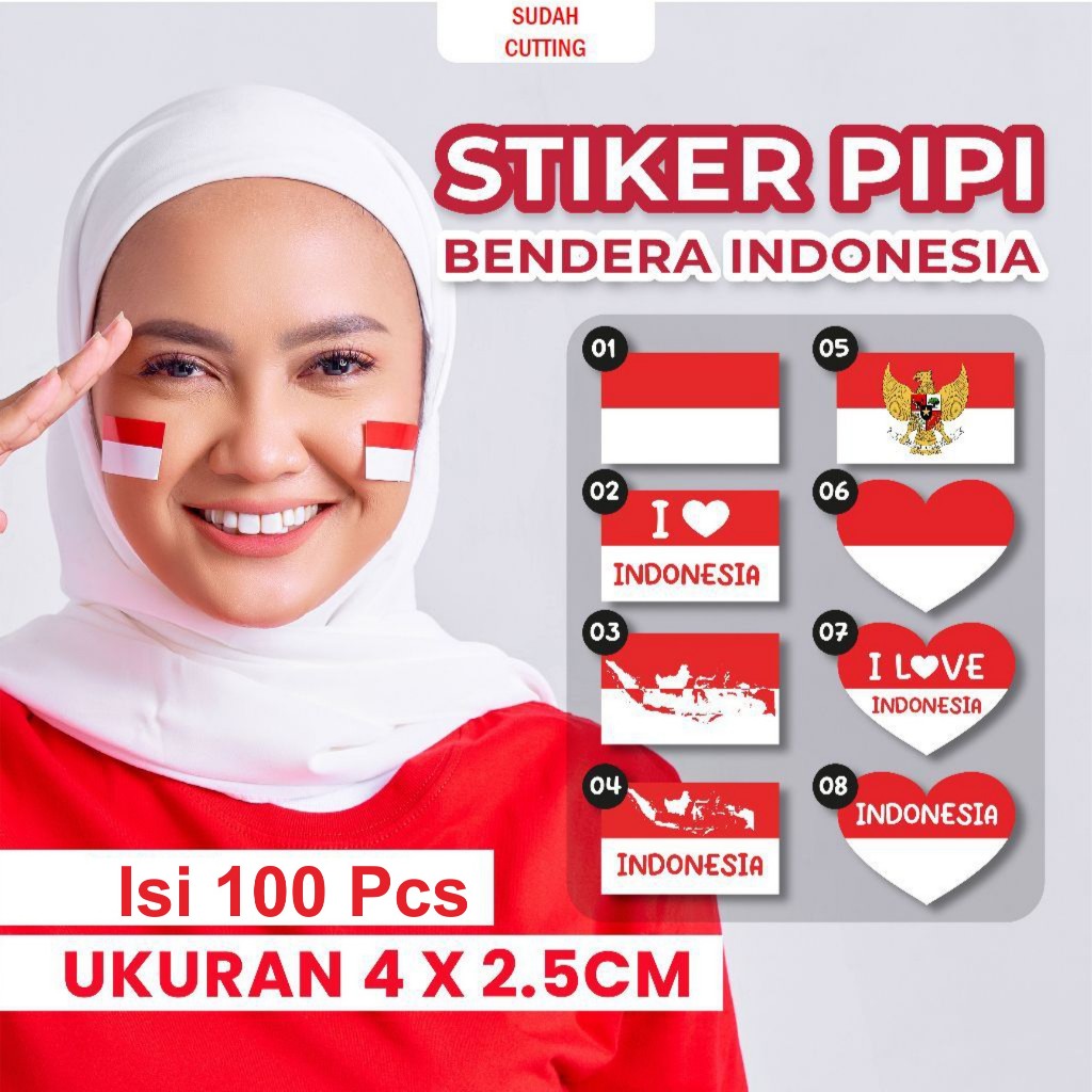 Jual Stiker Pipi Bendera 100 Pcs / Sticker Merah Putih / Sticker ...