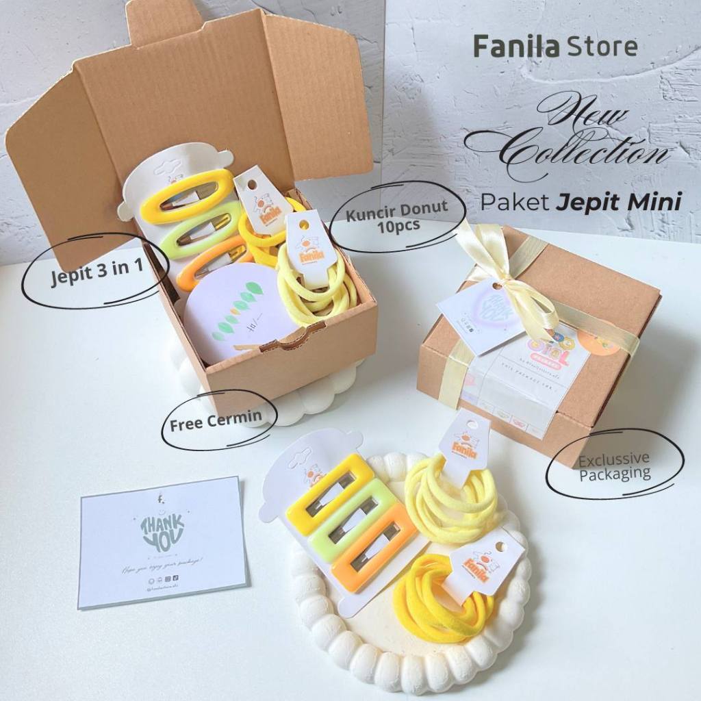 Jual [READY!!] Paket NEW Jepit Rambut mini + Kuncir / Paket Silk Box ...