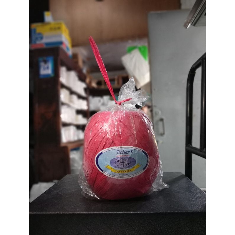 Jual Tali Rafia Merk Dollar 1 KG Tali Plastik Warna merah Kuat dan ...