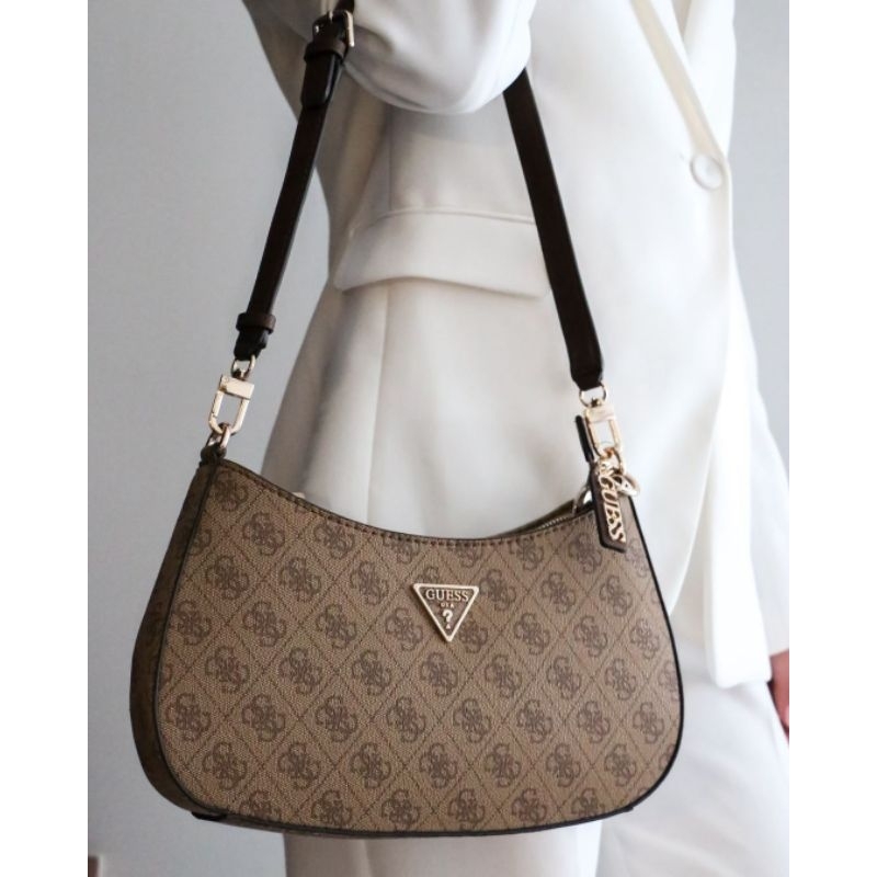 Jual GUESSS ALEXIE TOP ZIP SHOULDER BAG | Shopee Indonesia