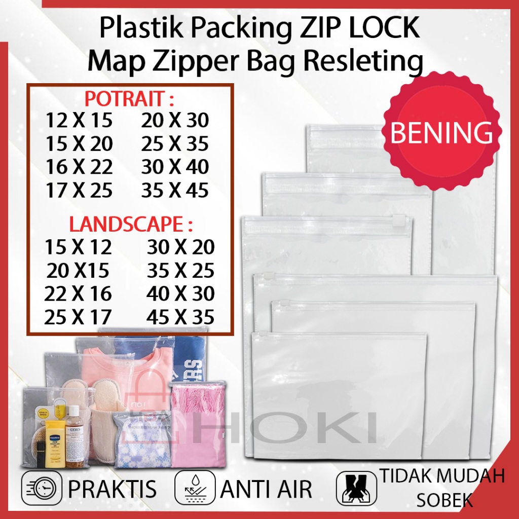 Jual Kantong Plastik Packing ZIPLOCK Anti Air Travel Pouch Transparan ...