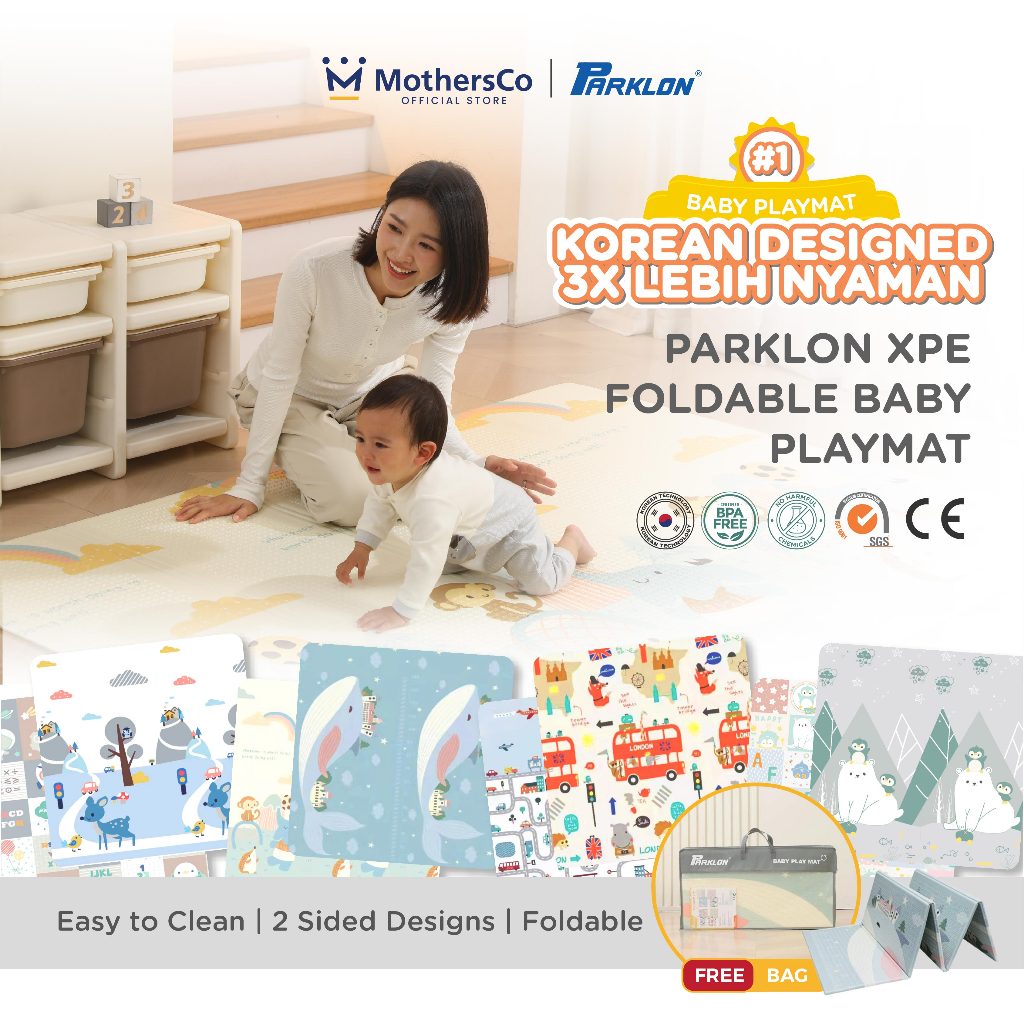 Jual Parklon XPE Fold Playmat 150x200cm /180x200cm | Playmat Lipat | Karpet Lipat Bayi | Playmat ...