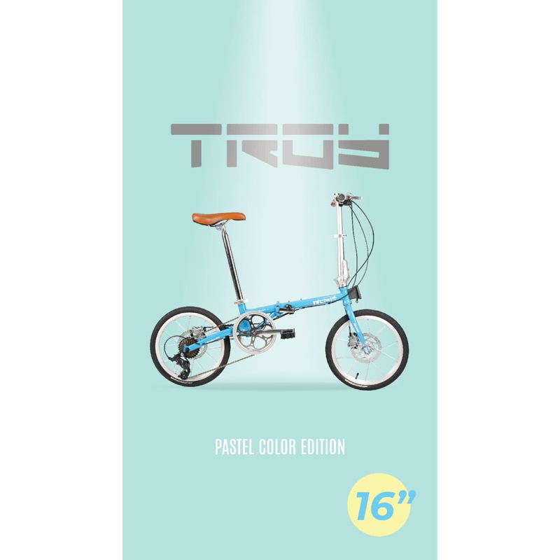 Jual Sepeda Lipat Folding Bike 16 Element Troy 8 Speed Hidrolik Pastel ...