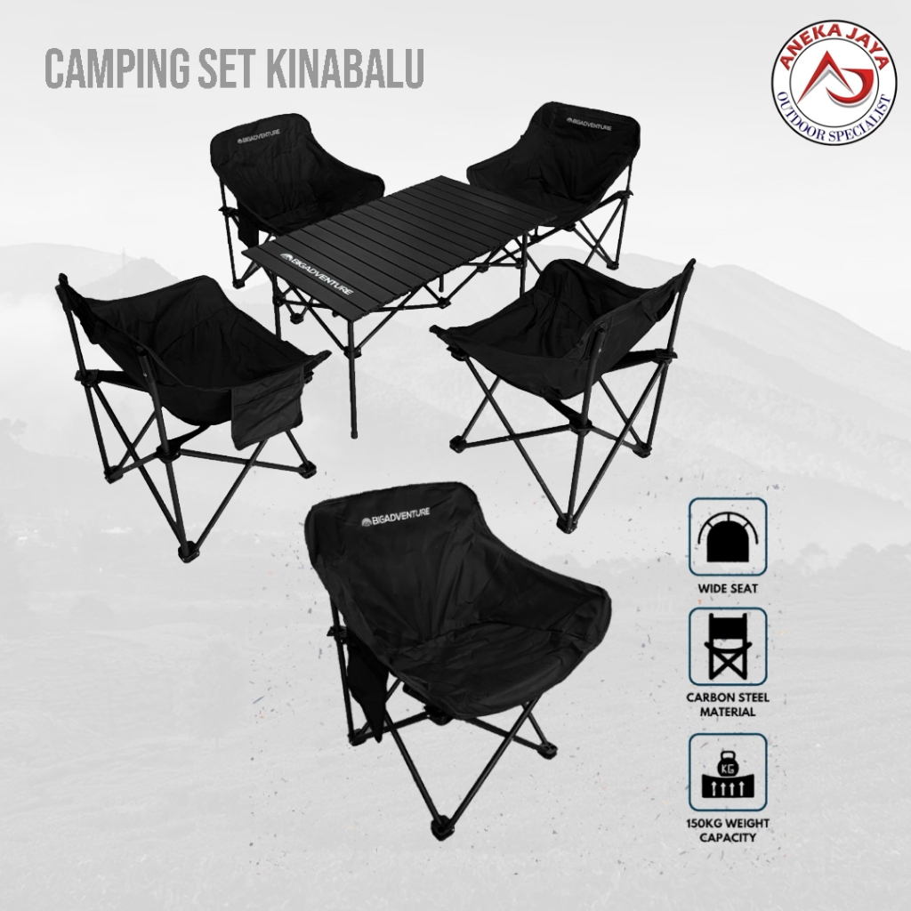 Jual MEJA KURSI CAMPING SET BIGADVENTURE KINABALU | Shopee Indonesia