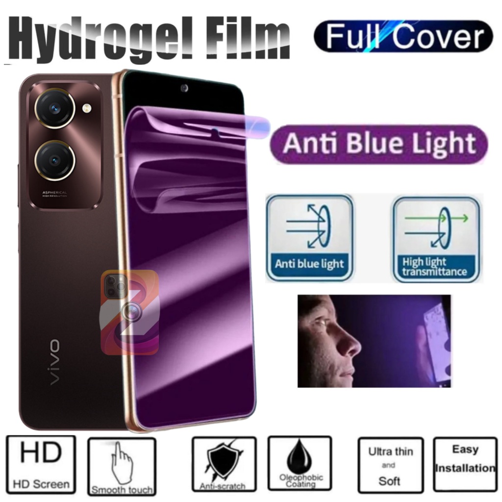 Jual Vivo Y18 Y28 4G Y28 5G Anti gores Hydrogel jelly blue light clear ...