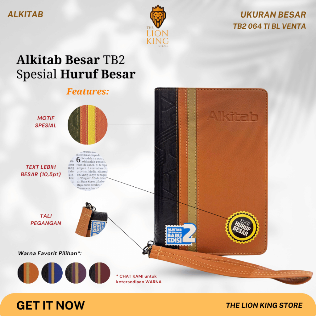 Jual ALKITAB BESAR TB2 064 - Huruf Besar VENTA - Alkitab Spesial INDEX - LAI - Lion King Store ...