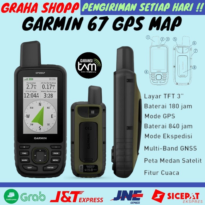 Jual Garmin 67 Gps Map Multiband Original Garansi resmi TAM 2 Tahun ...