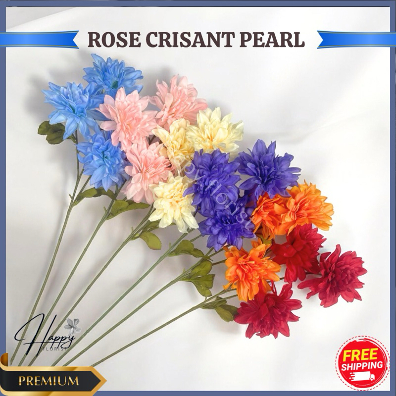 Jual BUNGA CRISANT PEARL TANGKAI PANJANG ROSE KRISANT 3 KUNTUMAN/BUNGA ...
