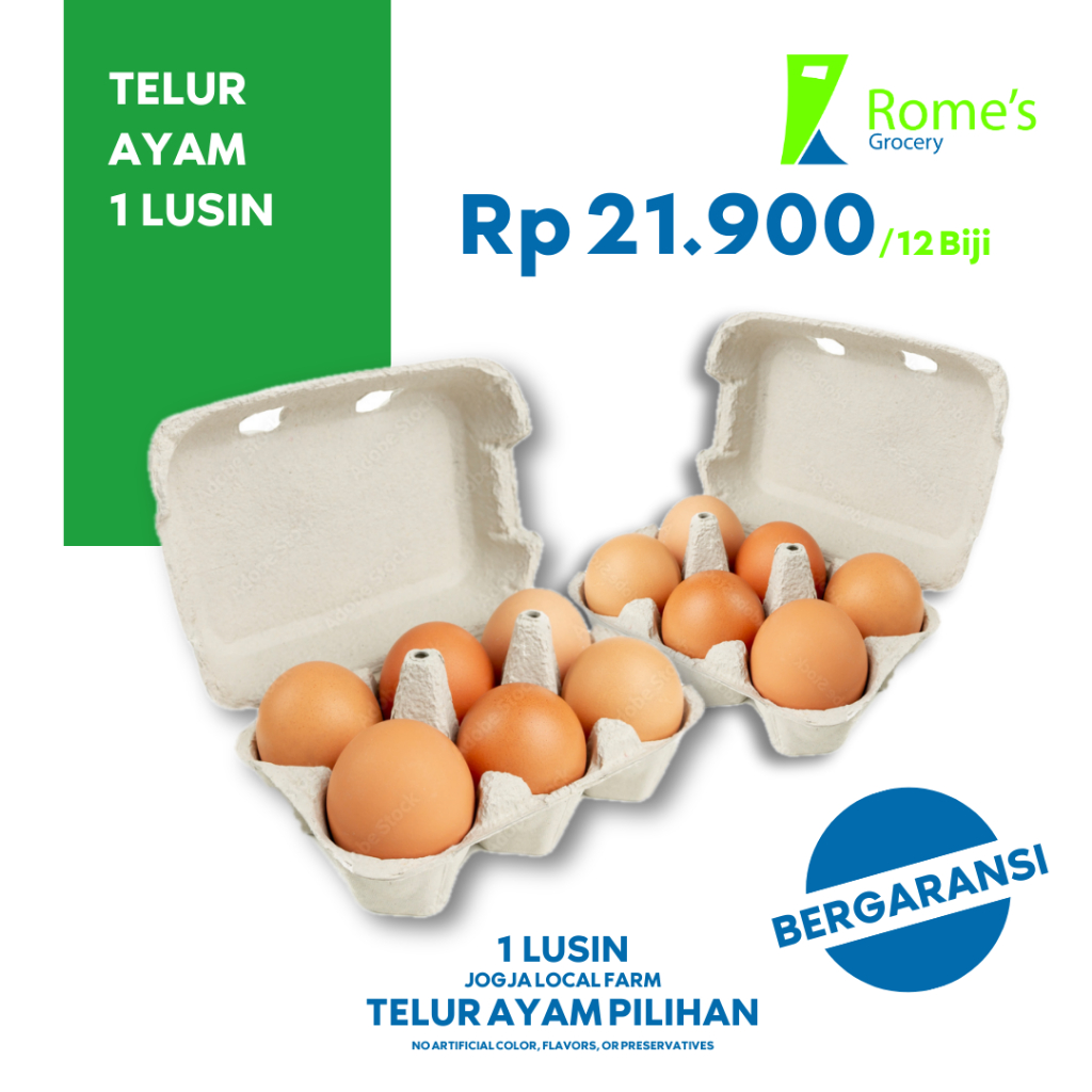 Jual Telur Ayam 1 Lusin | 40 - 65gr I Local Fresh I Bergaransi | Romes ...