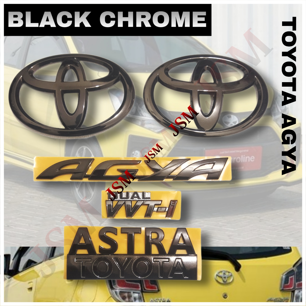 Jual Emblem AGYA Black Chrom Krom/ TOYOTA AGYA/ Emblem Logo Bagasi AGYA ...