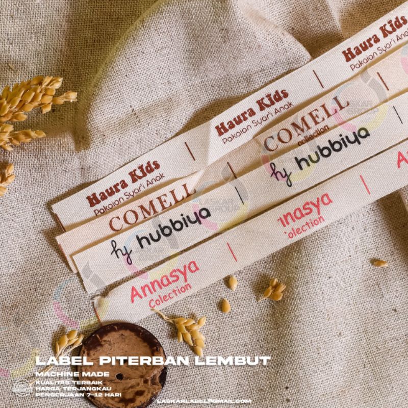 Jual label katun 1 roll 15 meter/ label hijab / label gamis / label ...