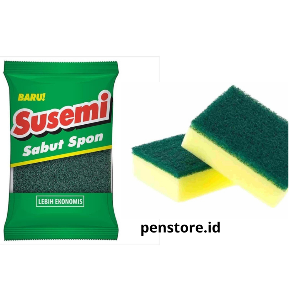 Jual (pcs) Sabut Spon SUSEMI Kuning HIjau Cuci Piring Tebal Serbaguna ...