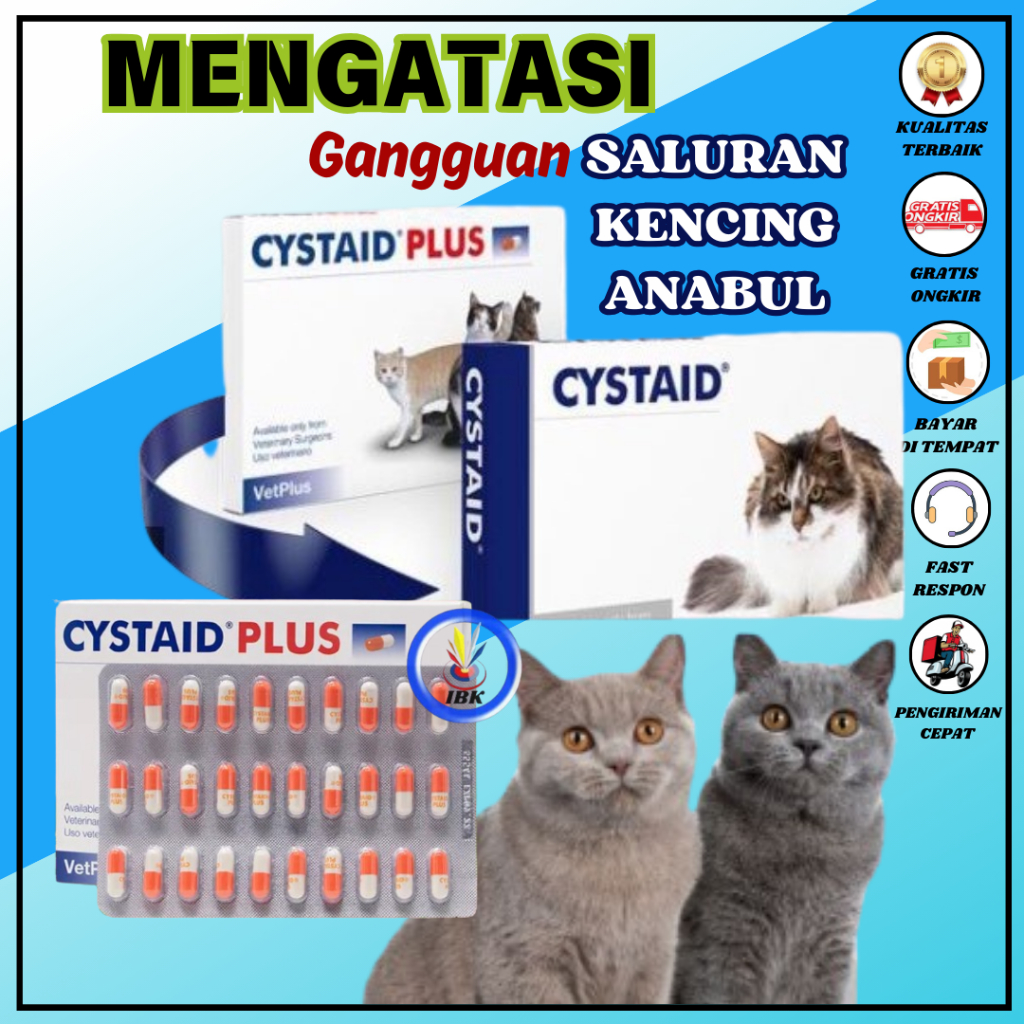 Jual Cystaid Plus Vet Plus Kapsul Obat Gangguan Saluran Kencing Kucing ...