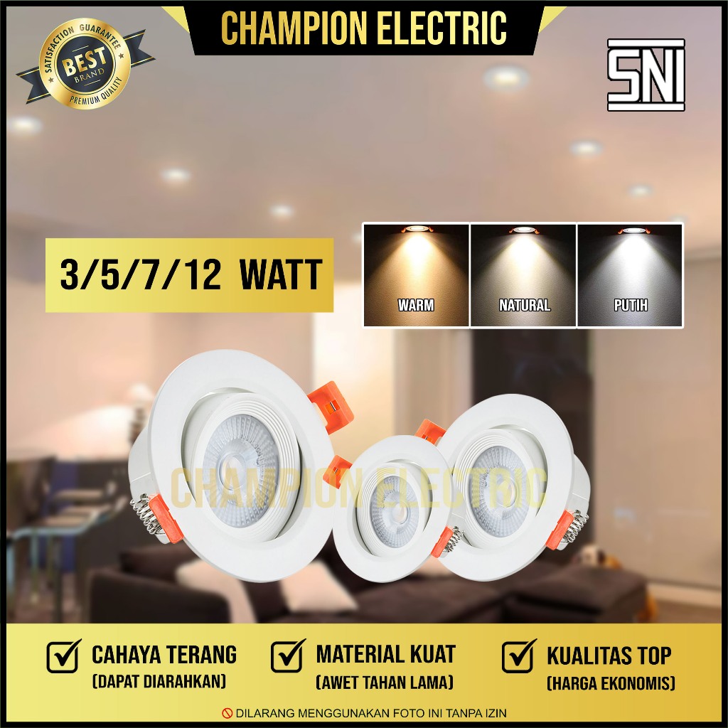Jual Lampu Downlight Spotlight LED 3 Watt 5 Watt 7 Watt Sorot Plafon 3W 5W 7W 220V | Shopee ...