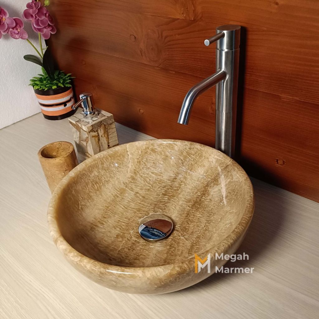Jual Megah Marmer | Wastafel Cuci Tangan Batu Onix Model Mangkok ...