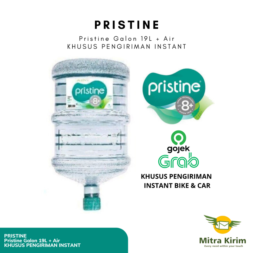 Jual Pristine Galon 19 Liter + Air | KHUSUS PENGIRIMAN INSTANT | Shopee ...