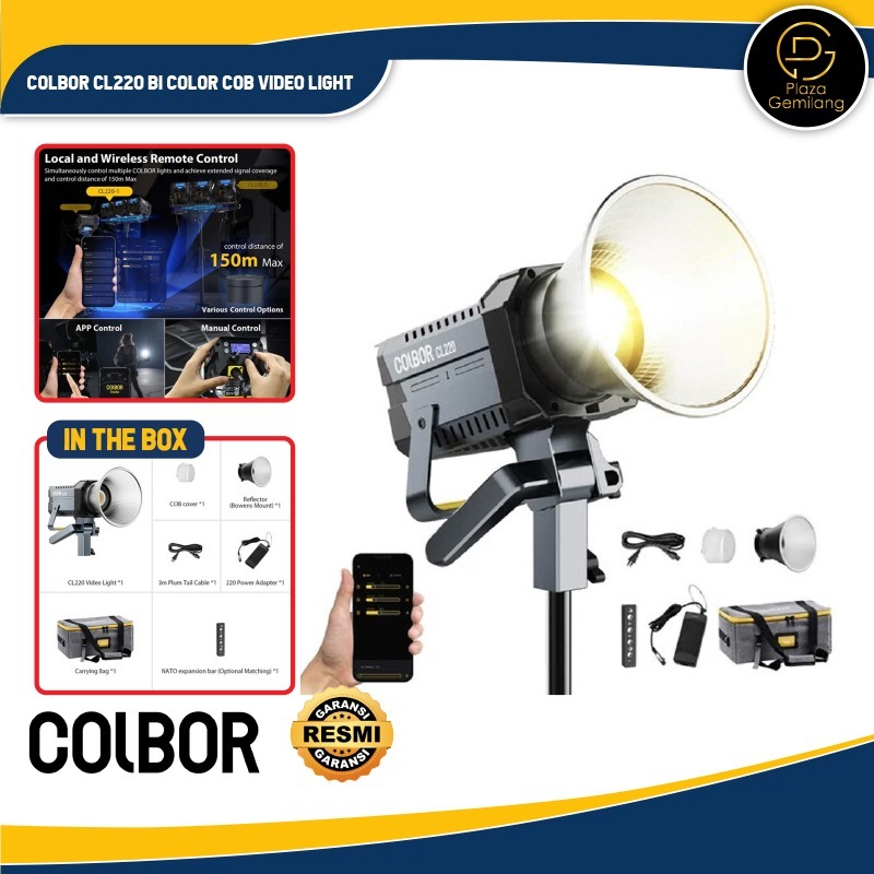 Jual COLBOR CL220 Bi Color COB Video Light CL 220 Studio Lighting ...