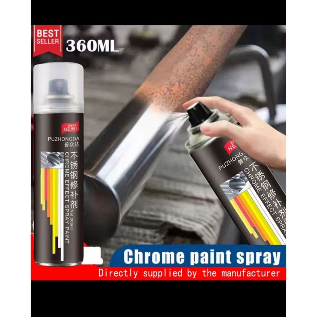 Jual Cat Semprot Chrome Stainless 360ML Chrome Spray Paint Anti Karat ...