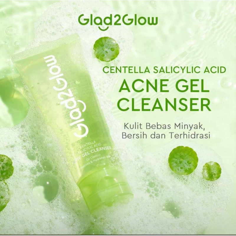 Jual [New Launch] Glad2Glow Centella Salicylic Acid Acne Gel Cleanser ...