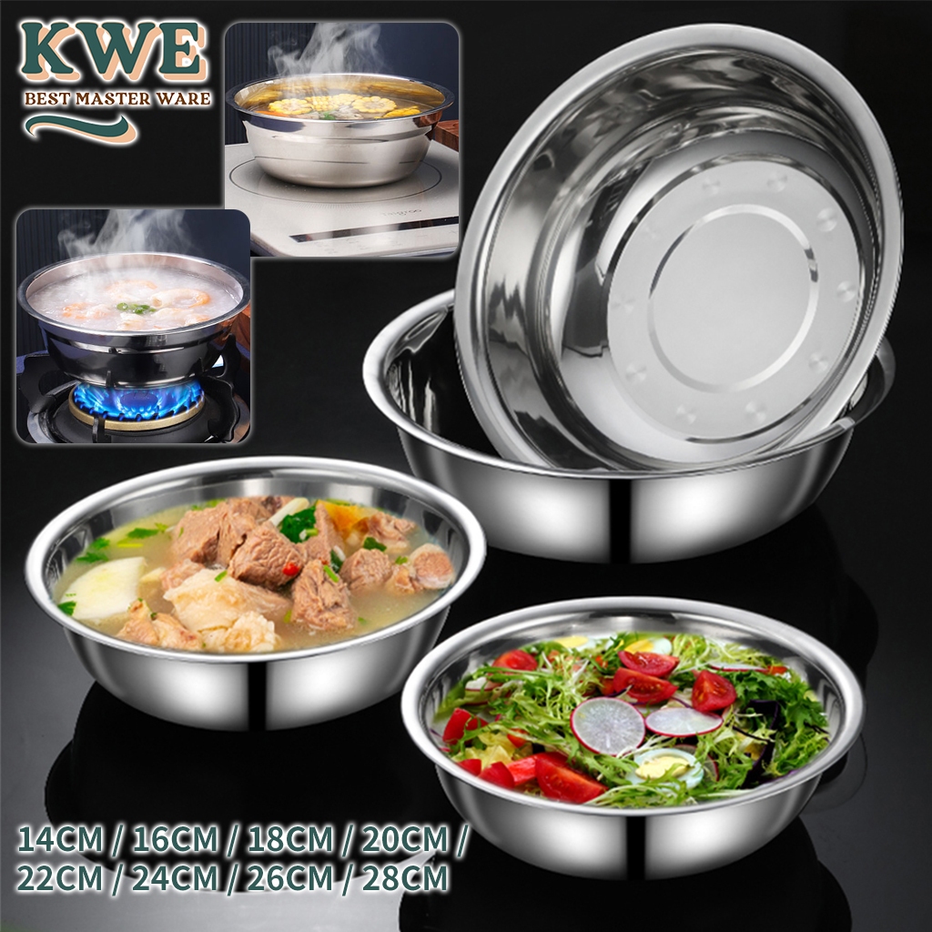 Jual KWE murah!!! Baskom Stainless / 1 set isi 5 / ukuran 20-28 cm ...