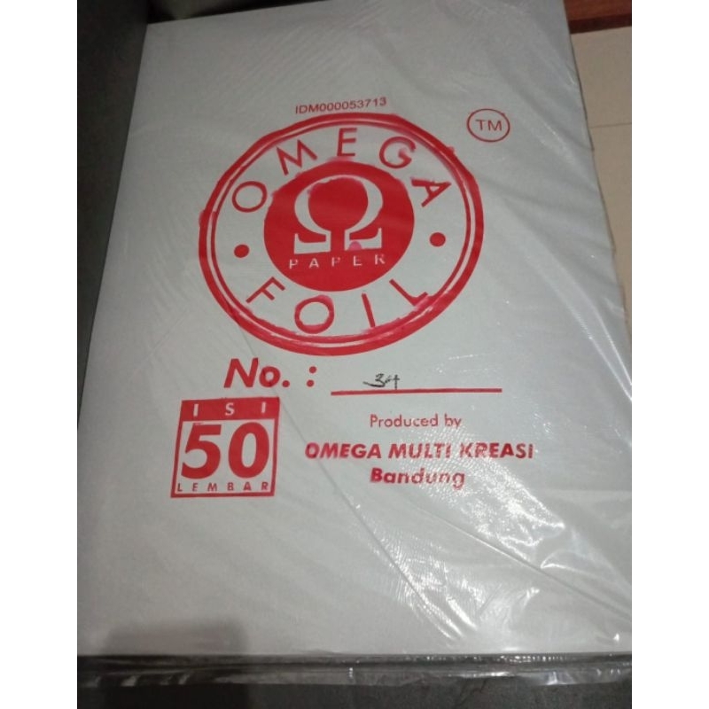 Jual Kertas sampul karton Omega foil paper isi 50 lembar no 34 abu abu ...
