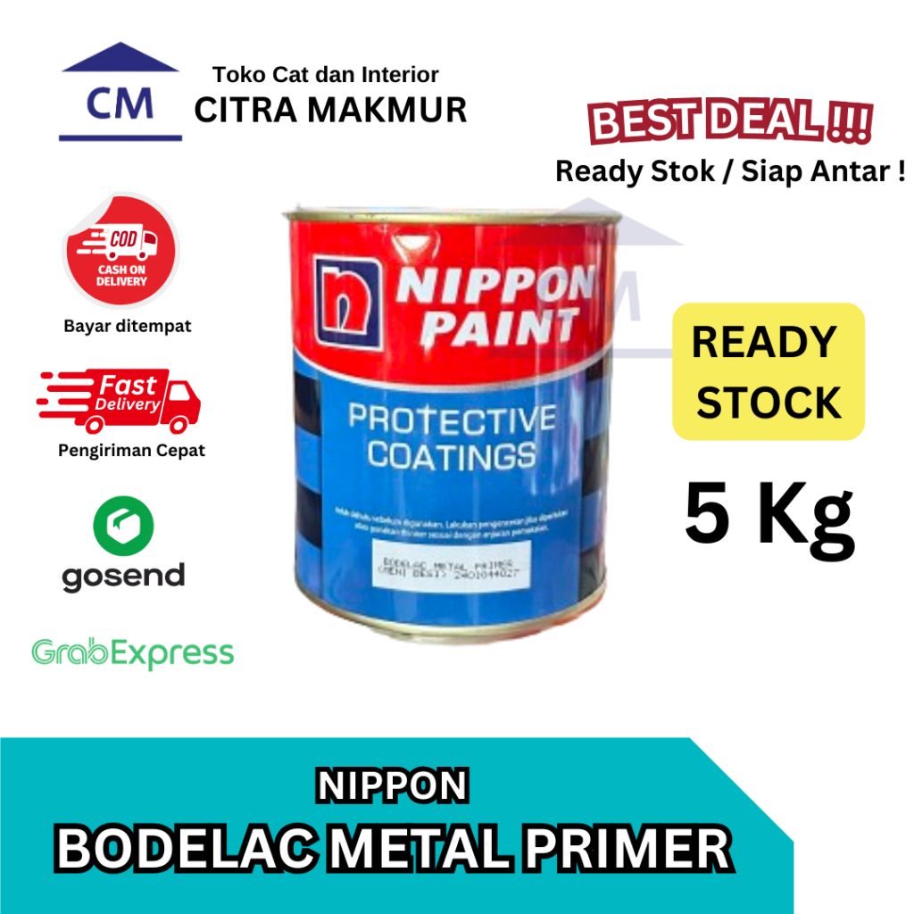 Jual Bodelac Metal Primer ( Red Oxide ) - 5 Kg ( Cat Epoxy Besi / Cat Dasar Besi NIPPON PAINT ...