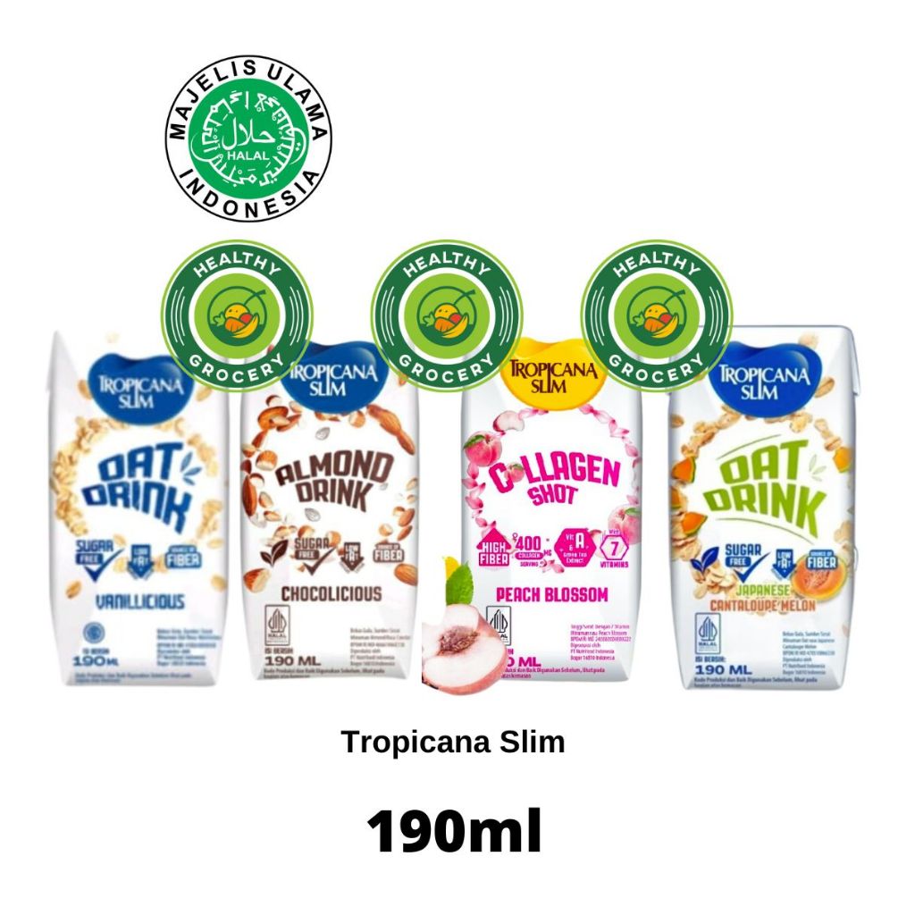 Jual Tropicana Slim Almond Drink Chocolicius 190ml / Oat Drink 190ml Vanilicious / Tropicana ...