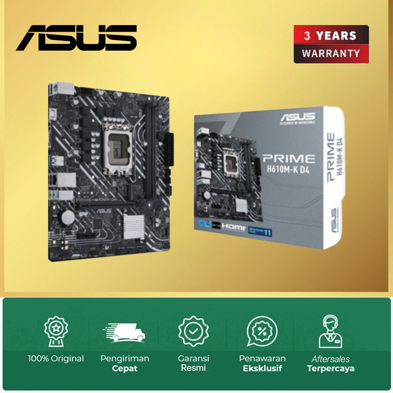 Jual Motherboard ASUS PRIME H610M-K D4 (Intel LGA 1700, Gen12) | Shopee Indonesia