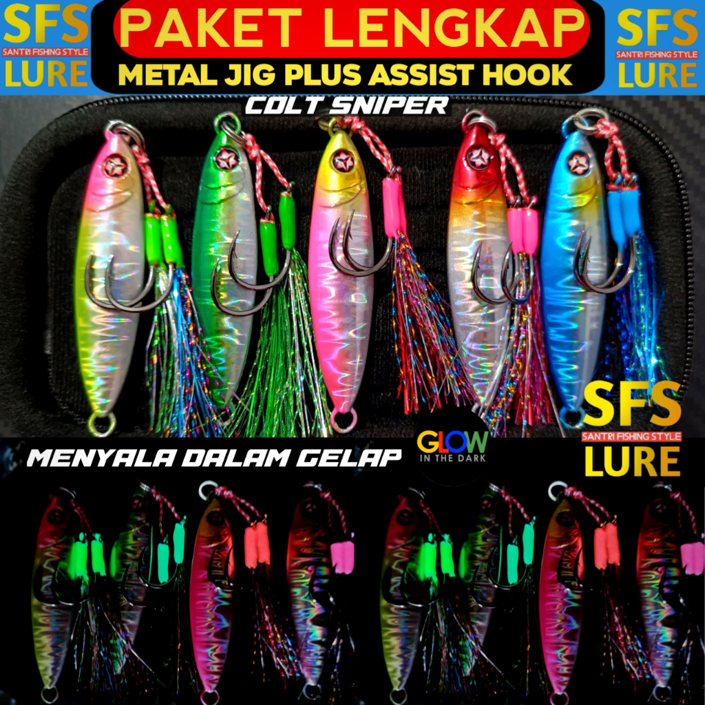 Jual METAL JIG SATU SET 30GRAM 20GRAM COLT SNIPER micro jig plus kail Micro jig 30gram plus ...